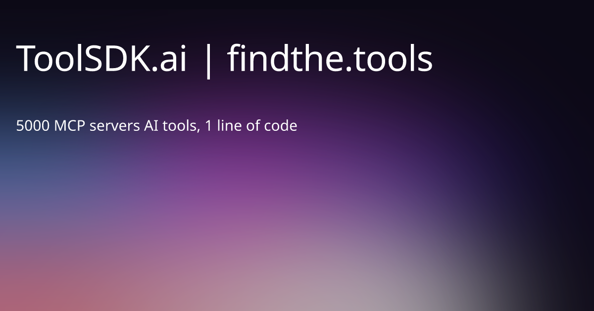 ToolSDK.ai - Find the best tools for your job | findthe.tools