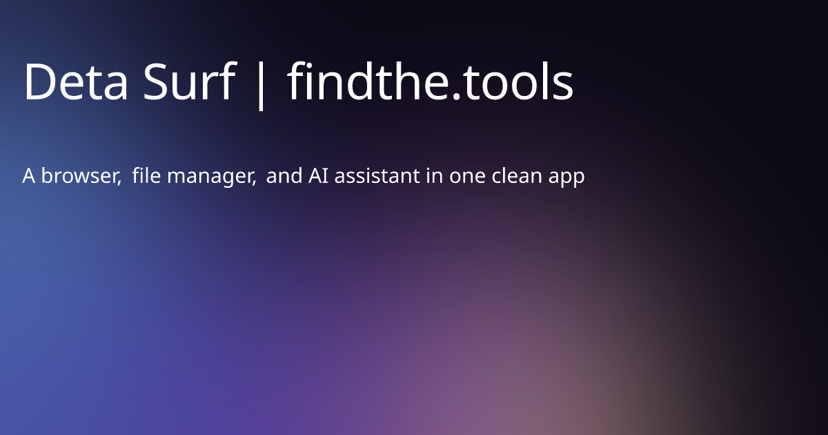 Deta Surf - Find the best tools for your job | findthe.tools