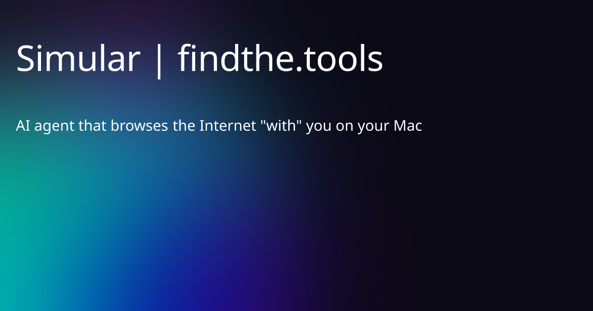 Simular - Find the best tools for your job | findthe.tools