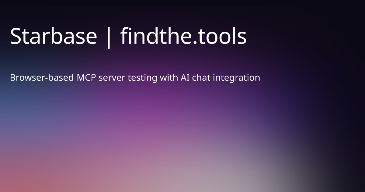 Starbase - Find the best tools for your job | findthe.tools