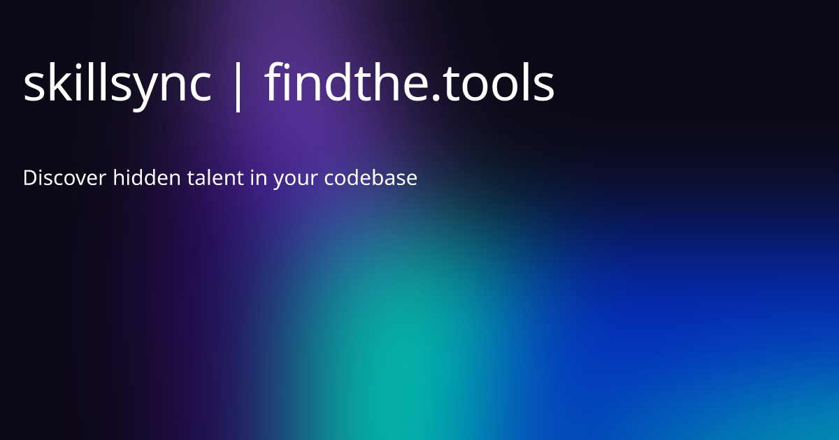 skillsync - Find the best tools for your job | findthe.tools