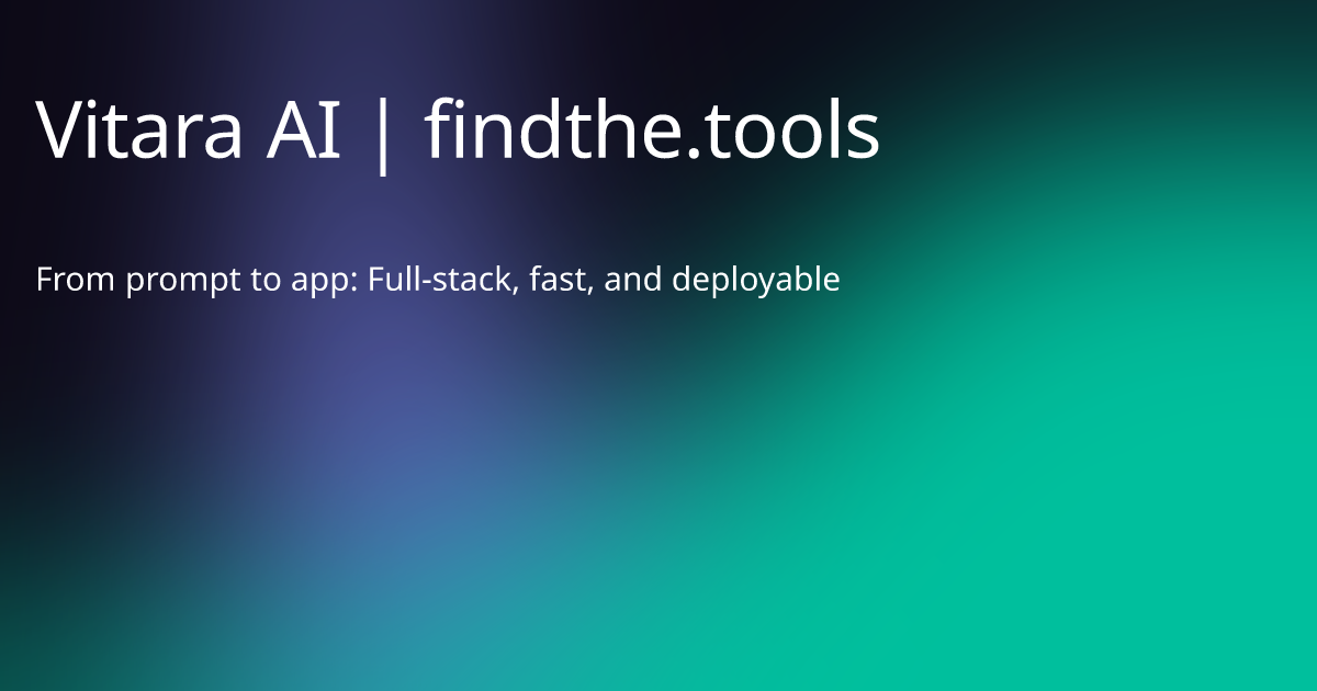 Vitara AI - Find the best tools for your job | findthe.tools