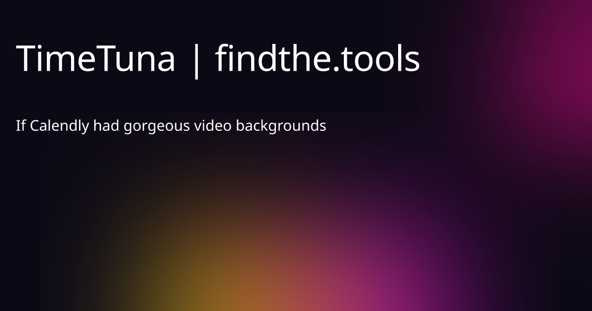 TimeTuna - Find the best tools for your job | findthe.tools