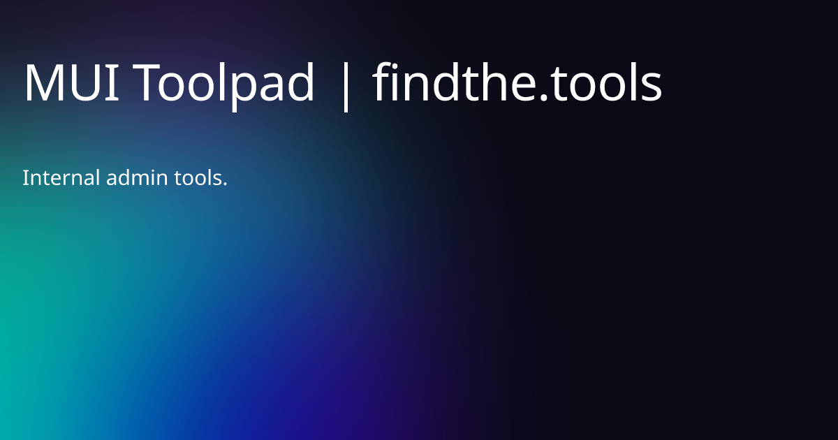 MUI Toolpad - Find the best tools for your job | findthe.tools