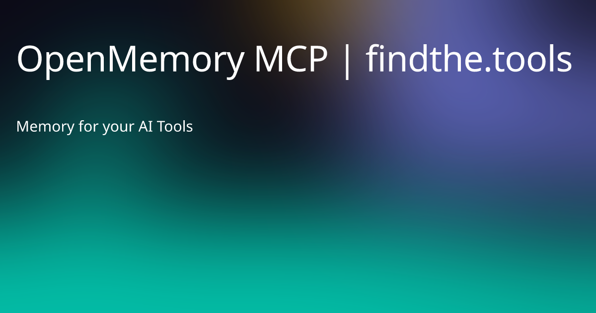 OpenMemory MCP - Find the best tools for your job | findthe.tools
