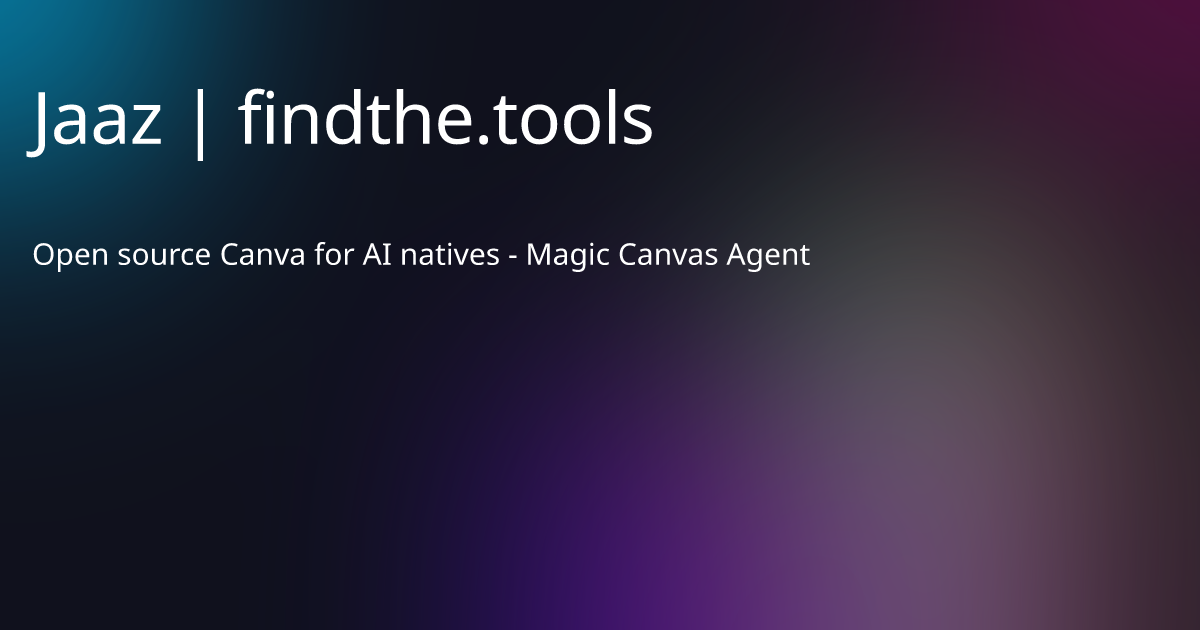 Jaaz - Find the best tools for your job | findthe.tools