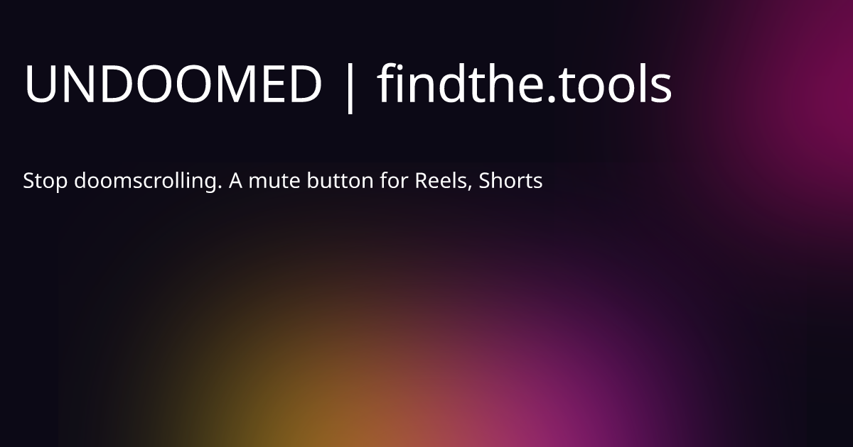 UNDOOMED - Find the best tools for your job | findthe.tools