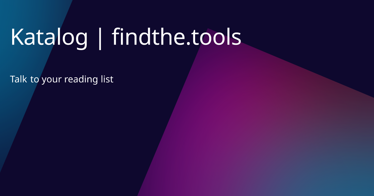 Katalog - Find the best tools for your job | findthe.tools