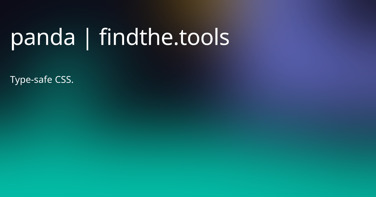 panda - Find the best tools for your job | findthe.tools