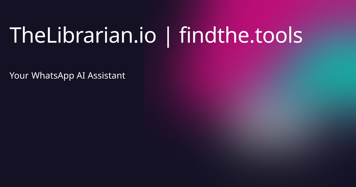 TheLibrarian.io - Find the best tools for your job | findthe.tools
