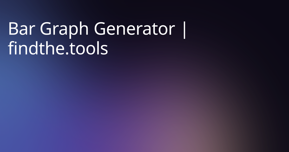 Bar Graph Generator - Find the best tools for your job | findthe.tools